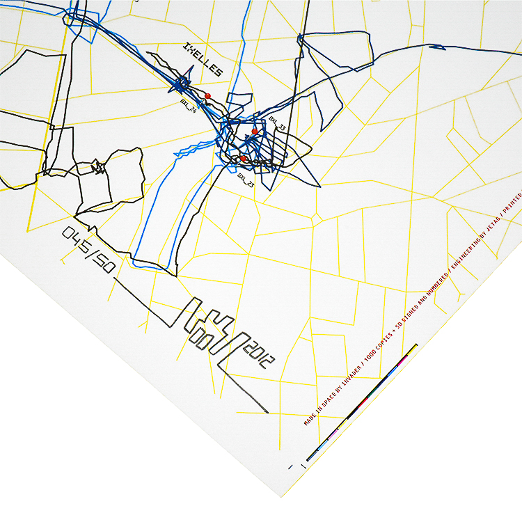 INVADER Brussels Map Limited Edition Print • Silverback Gallery