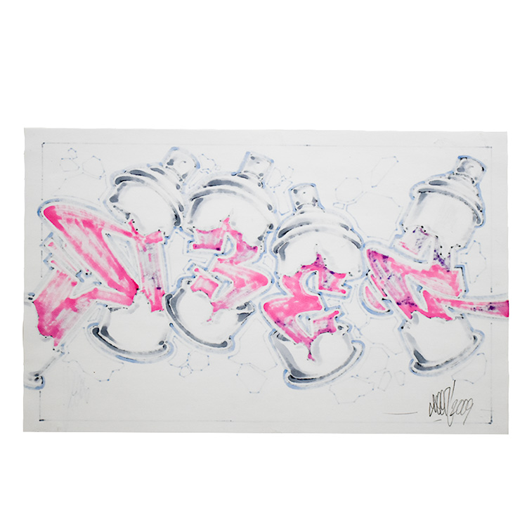 SEEN Cans (Original Drawing) (2009) • Silverback Gallery