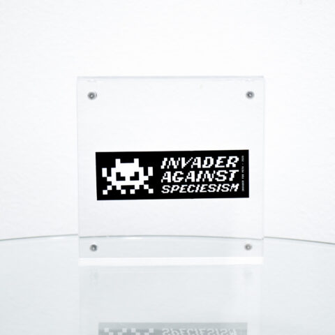 Invader x PETA Invader Against Speciesism Sticker (Framed) • Silverback ...